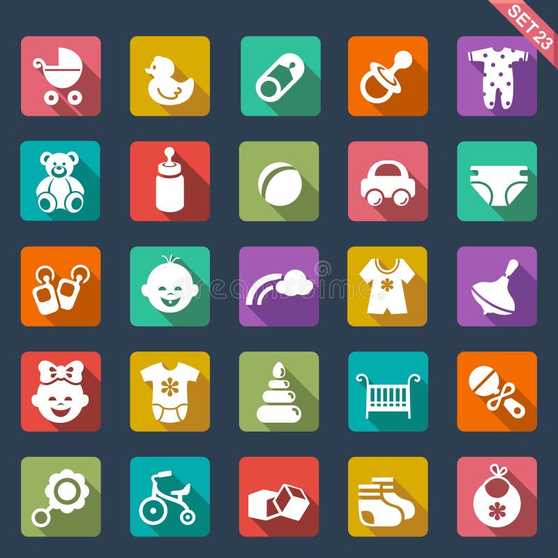 Baby icon set stock vector. Illustration of collection - 10012457