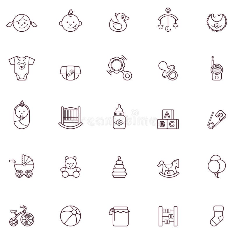 Vector baby icons. Part 2 stock vector. Illustration of child - 15003418