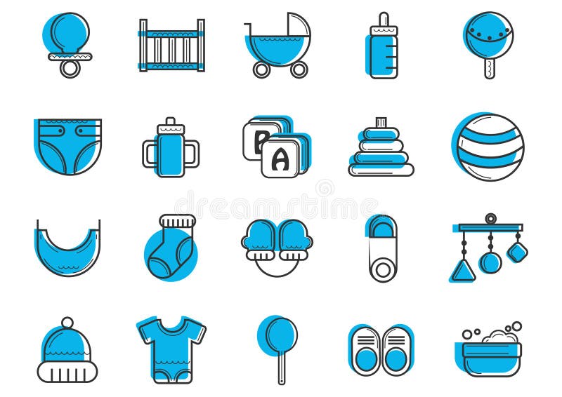 Baby Icon Set. Vector Illustration Decorative Design Stock Vector ...