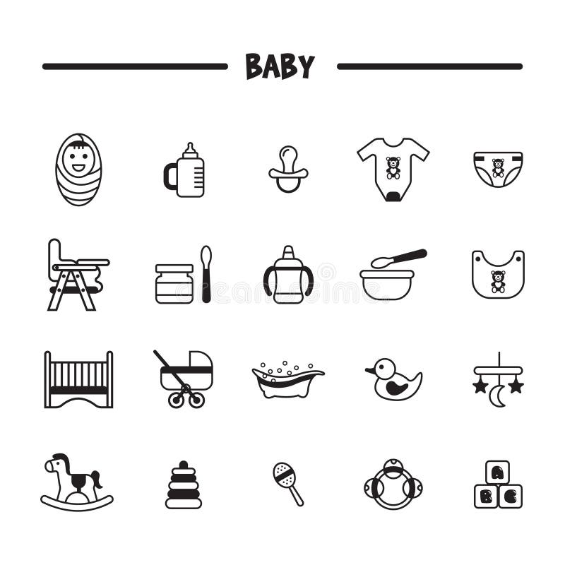 Baby Icon Set. Vector Illustration Decorative Design Stock Vector ...