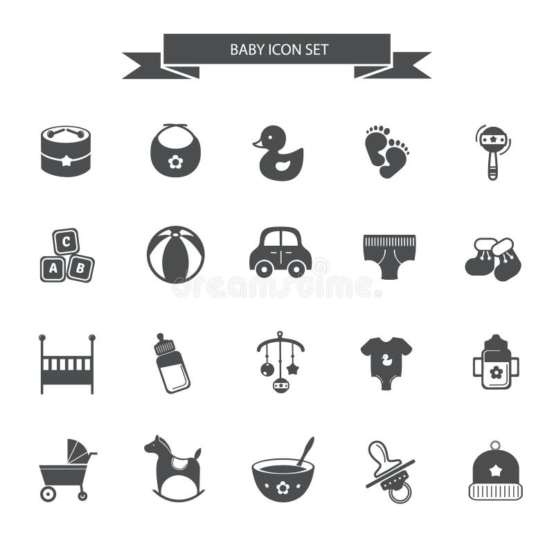 Baby Icon Set. Vector Illustration Decorative Design Stock Vector ...