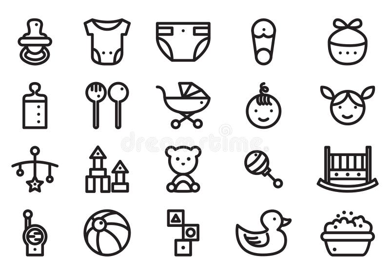 Baby Icon Set. Vector Illustration Decorative Design Stock Vector ...