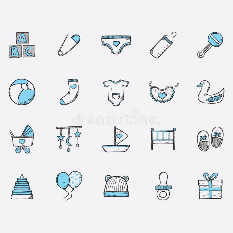 Baby Icon Set. Vector Illustration Decorative Design Stock Vector ...