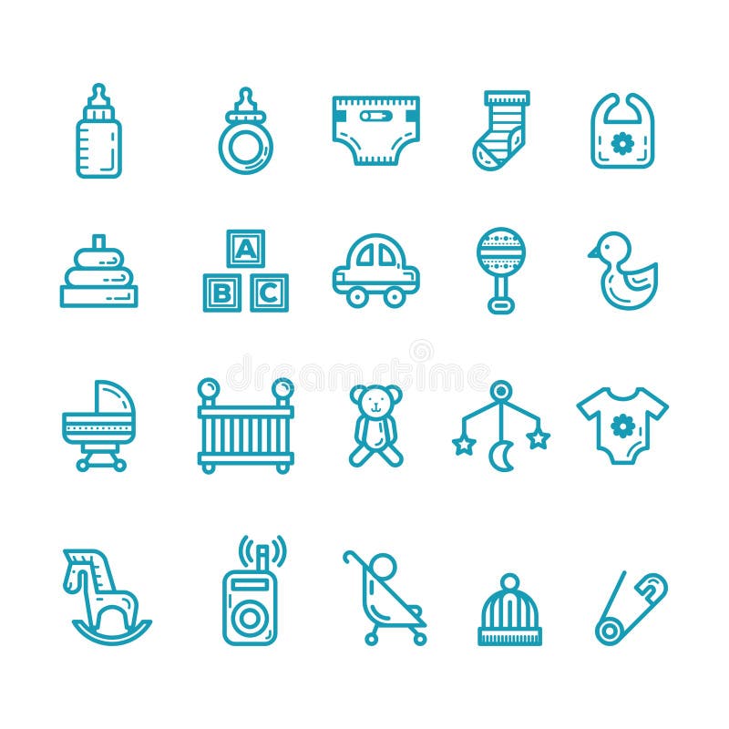 Baby Icon Set. Vector Illustration Decorative Design Stock Vector ...