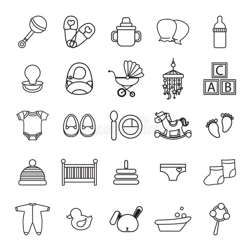 Baby Icon Set. Vector Illustration Decorative Design Stock Vector ...
