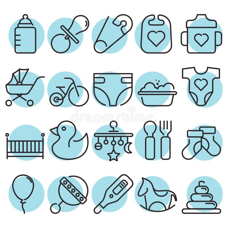 Baby Icon Set. Vector Illustration Decorative Design Stock Vector ...