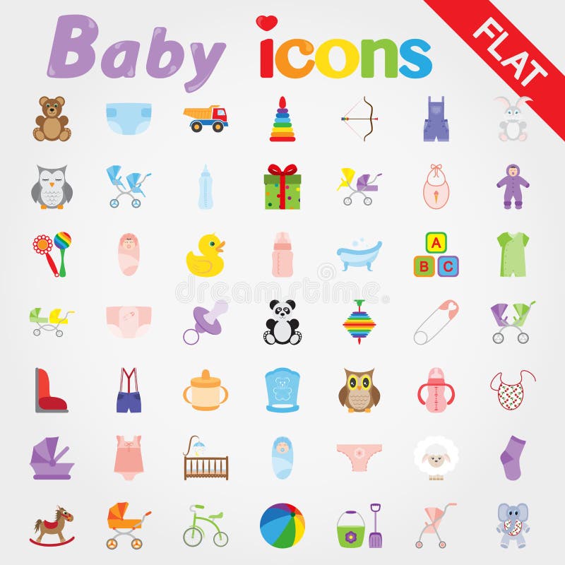 Baby. Icon set. stock vector. Illustration of pyramid - 65897367
