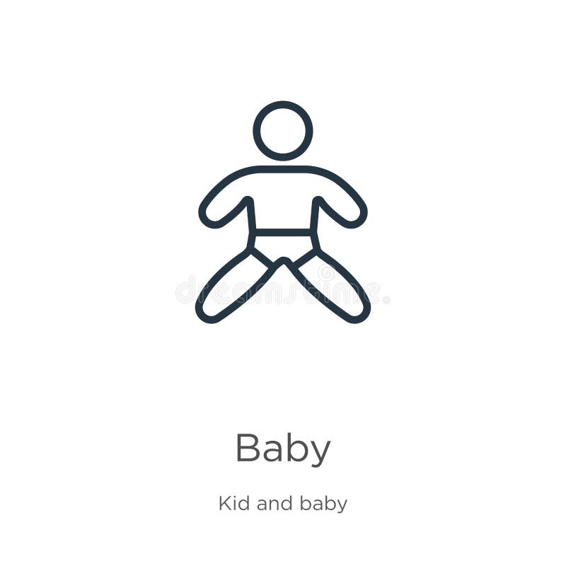 Baby Icon. Thin Linear Baby Outline Icon Isolated on White Background ...