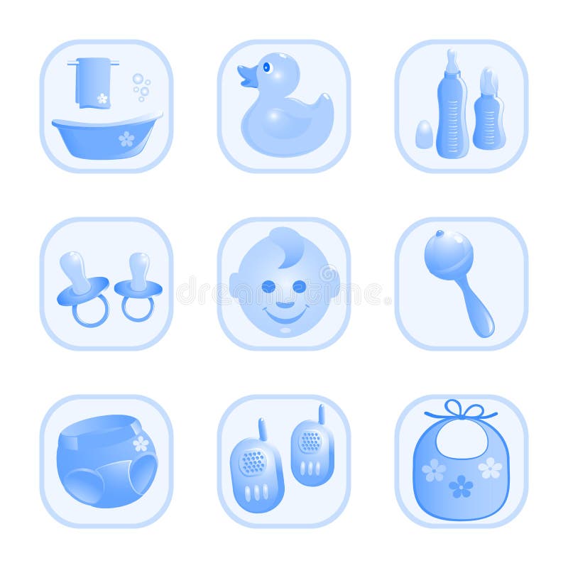 Baby toy icon set stock vector. Illustration of color - 4901994