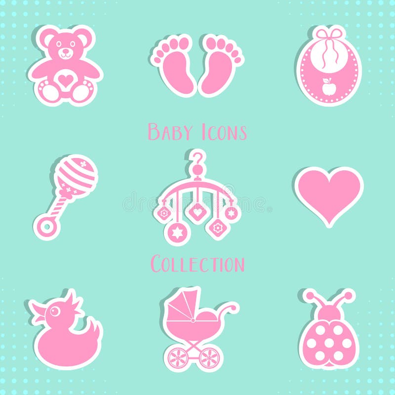 Baby icons collection stock vector. Illustration of foot - 51456814