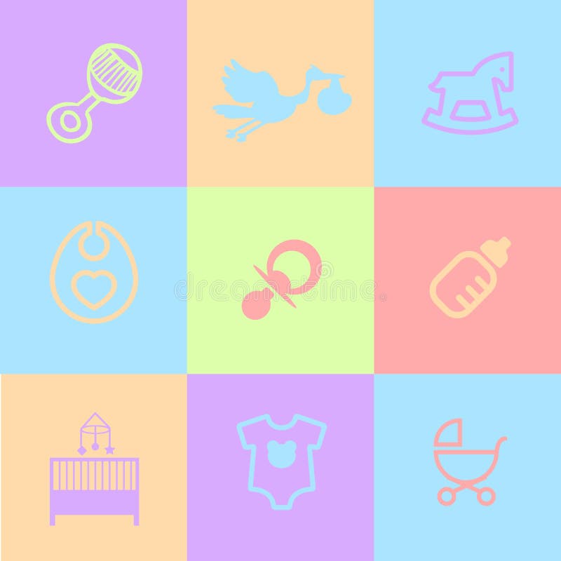 Baby Icons Pack stock vector. Illustration of icon, vector - 56942078