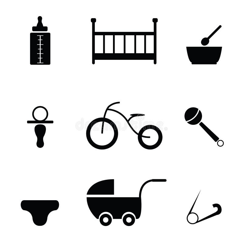 Baby icons set. stock vector. Illustration of small - 102191683