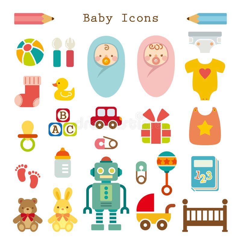 Baby Set stock vector. Illustration of stuffed, ribbon - 28056010