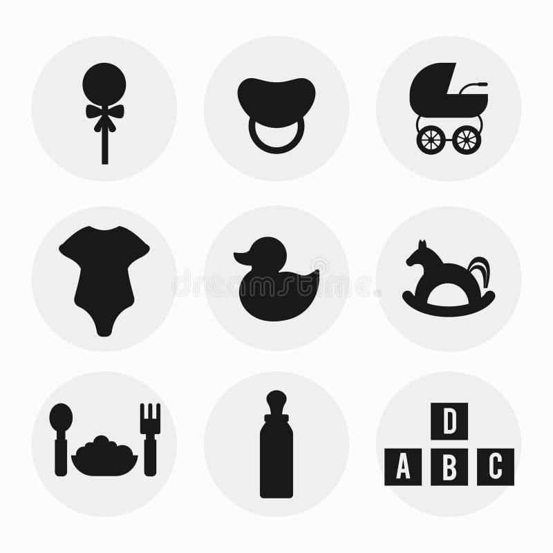 Baby icons set vector stock vector. Illustration of design - 302218578