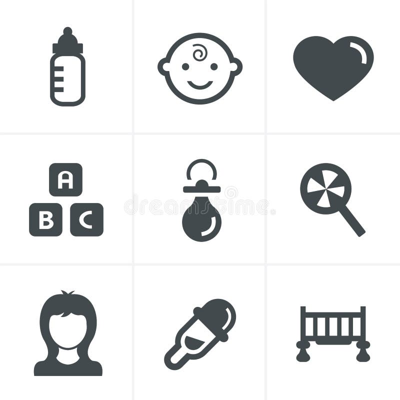 Baby Icons Set stock illustration. Illustration of modern - 59945315