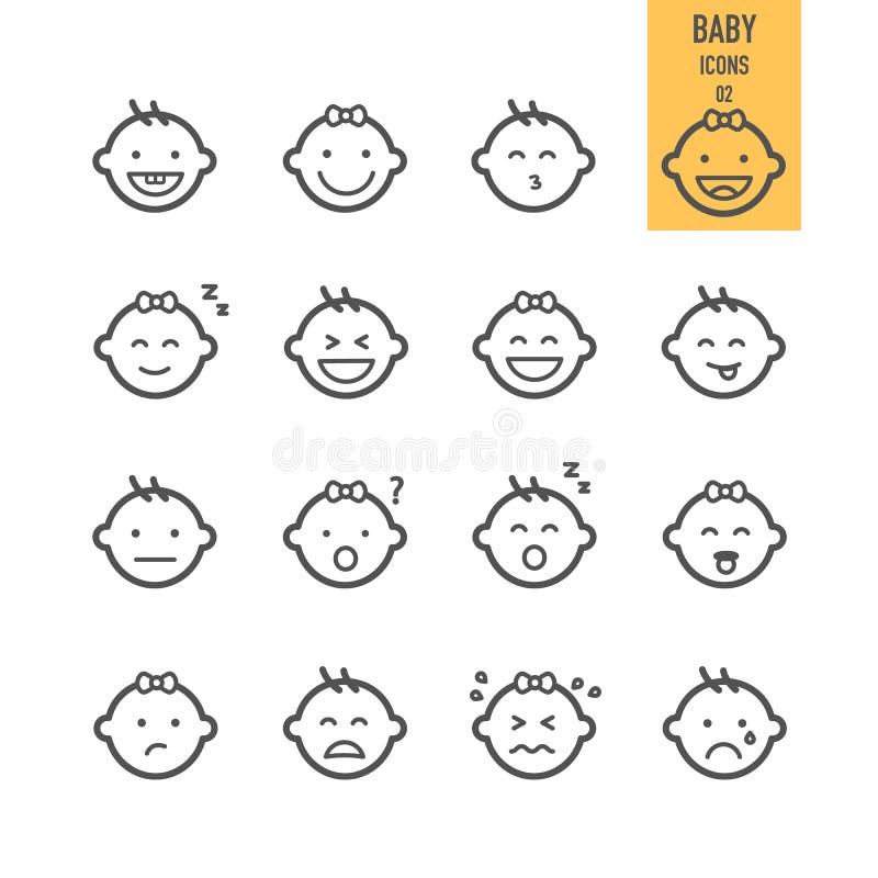 Baby icons set. stock vector. Illustration of laughing - 52870509