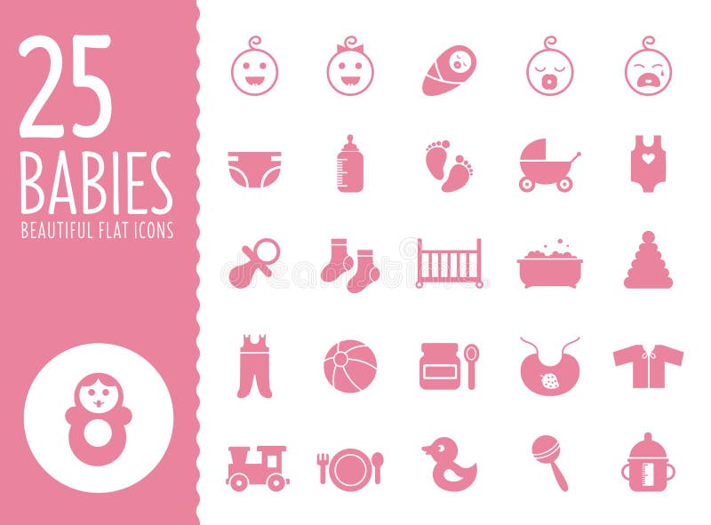 Baby icons set, vector stock vector. Illustration of vector - 49740732