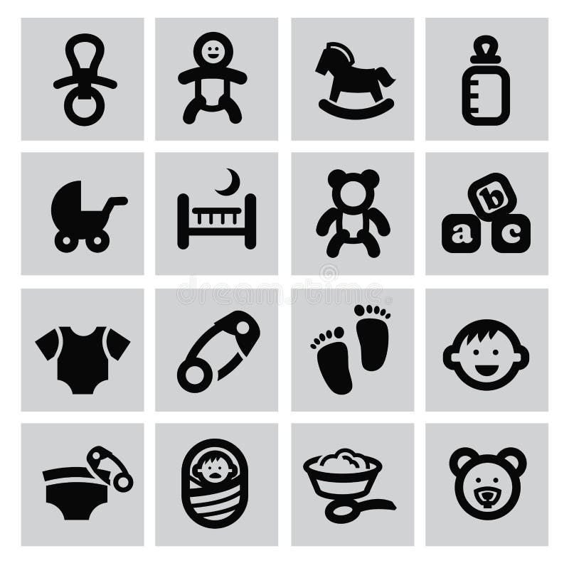 Baby Icons Set. Vector Illustration. Stock Vector - Illustration of ...
