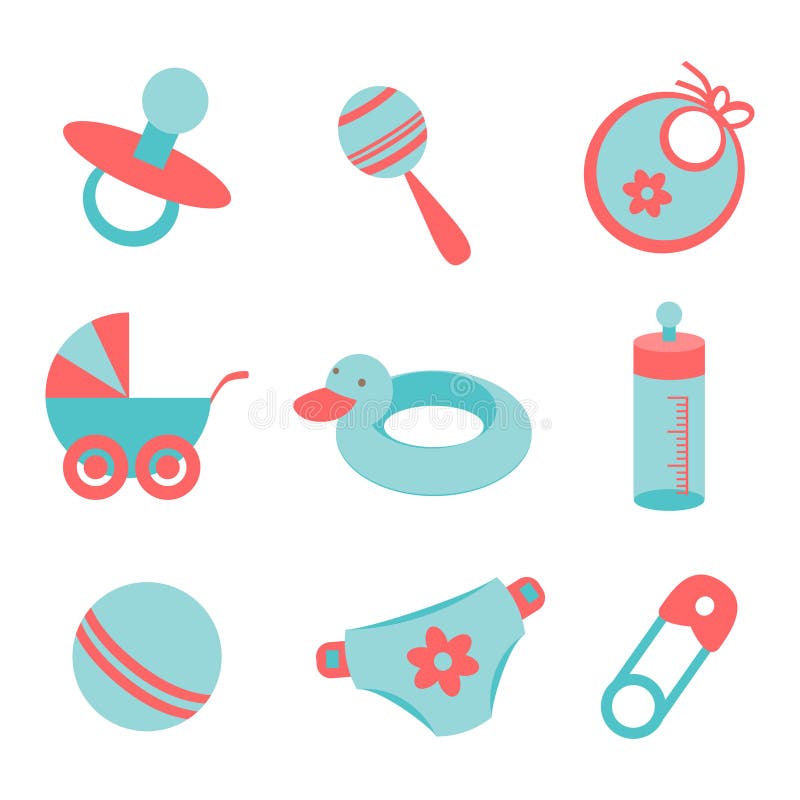 Baby icons stock vector. Illustration of cartoon, silhouette - 31752998