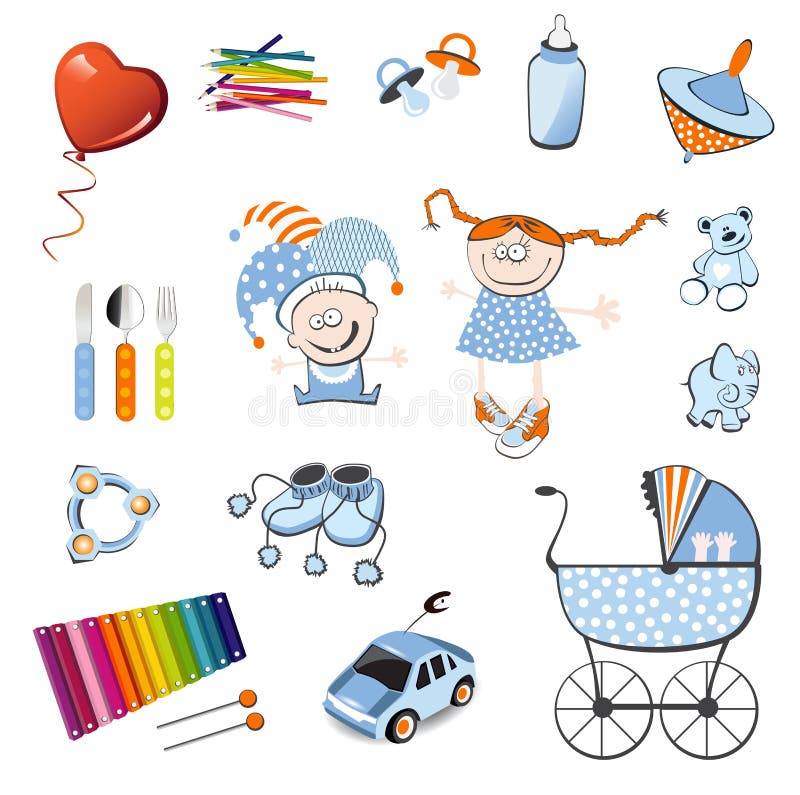 Blue Baby Icons stock vector. Illustration of graphics - 5461067