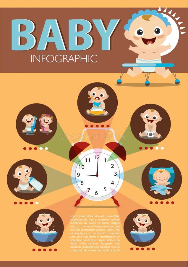 Baby Infographic. Vector Illustration Decorative Design Stock Vector ...