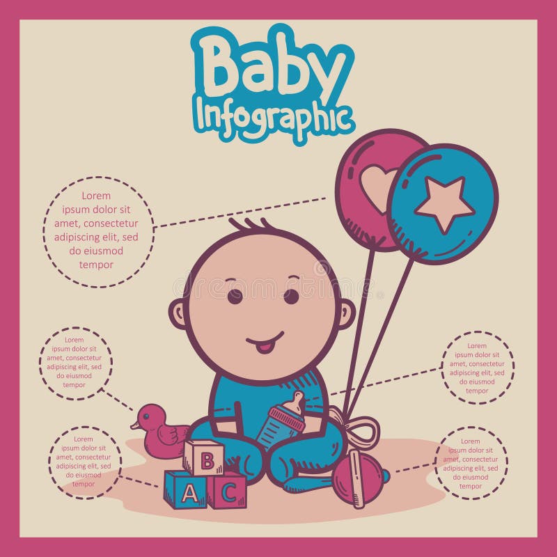 Baby Infographic. Vector Illustration Decorative Design Stock Vector ...