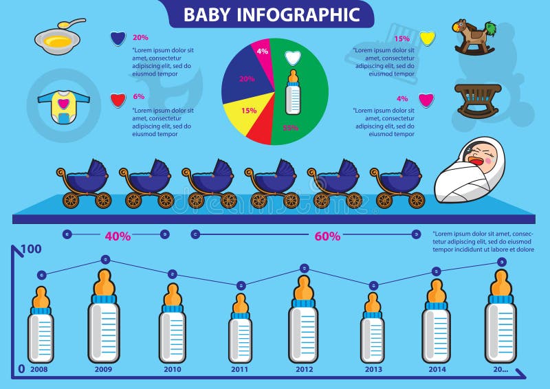 Baby Infographic. Vector Illustration Decorative Design Stock Vector ...