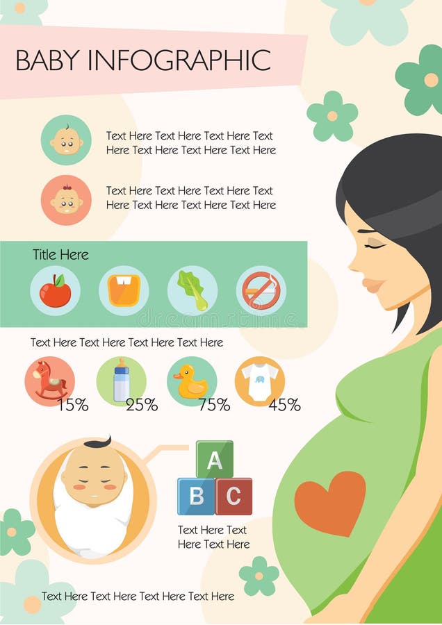 Baby Infographic. Vector Illustration Decorative Design Stock Vector ...