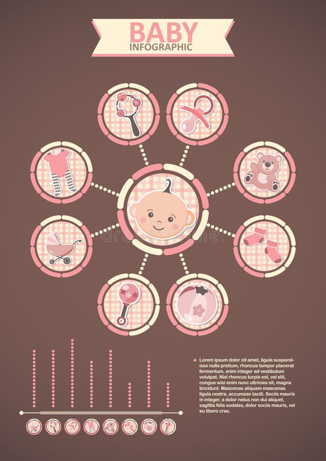 Baby Infographic. Vector Illustration Decorative Design Stock Vector ...