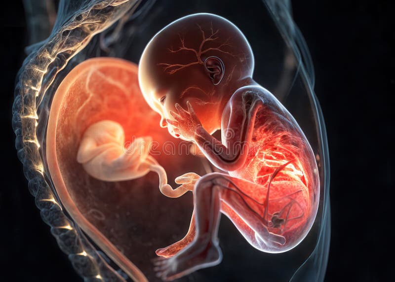 A Baby is Inside a Mother S Womb Stock Illustration - Illustration of ...