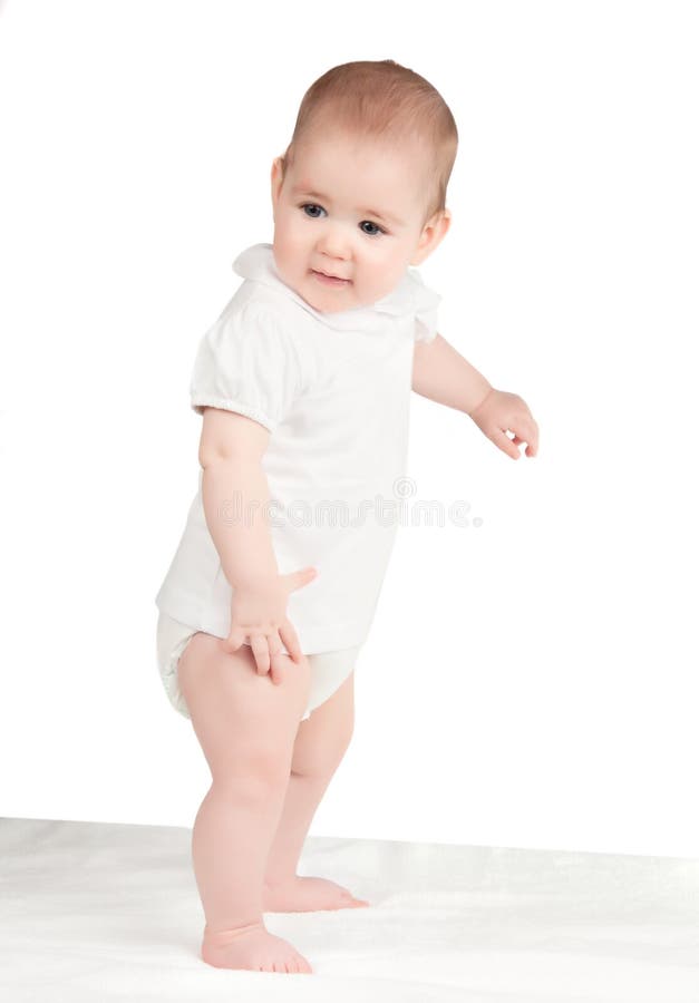 Baby in a towel isolated stock photo. Image of isolated - 22941358