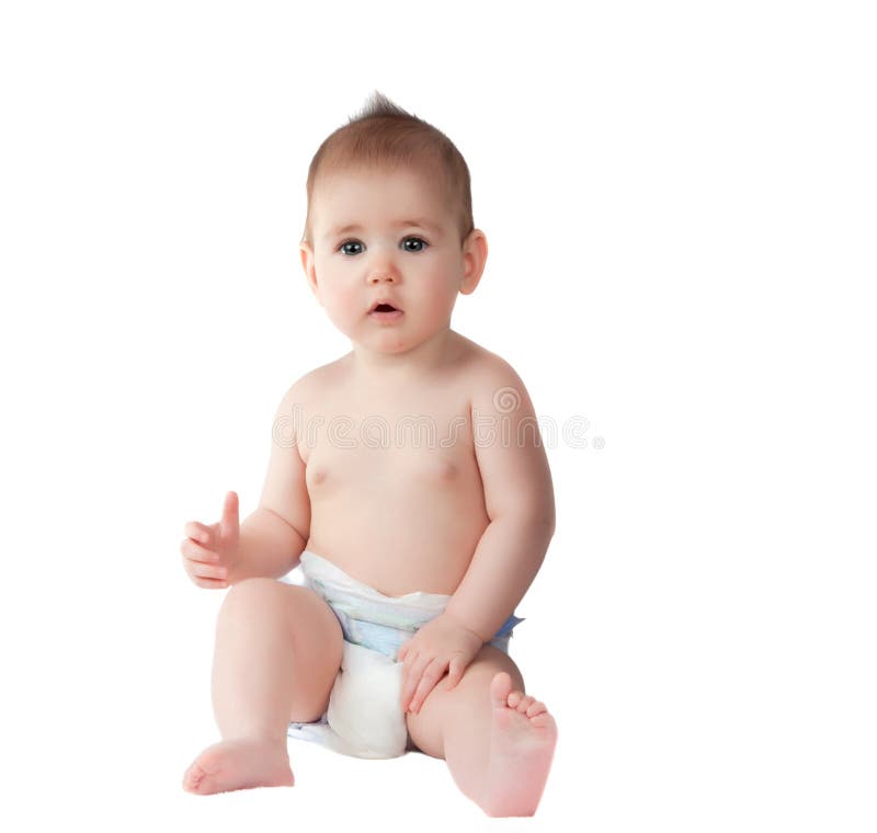 Baby in a towel isolated stock photo. Image of isolated - 22941358