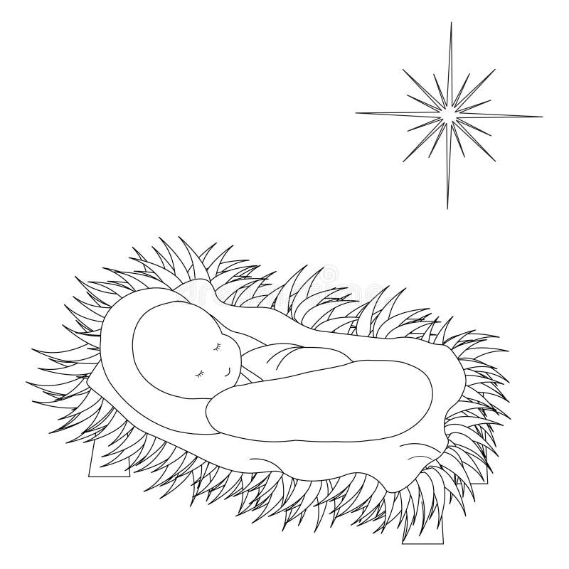 Baby Jesus Black White Stock Illustrations – 669 Baby Jesus Black White ...