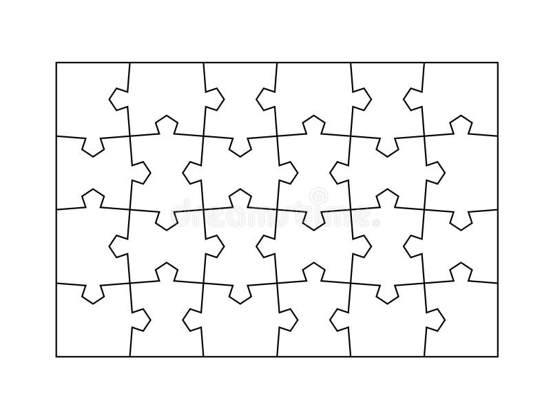 Baby Jigsaw Puzzle Lines Template Stock Vector - Illustration of pieces ...