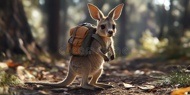 Baby Kangaroo with a Tiny Backpack Ready for an Adventure Wallpaper ...