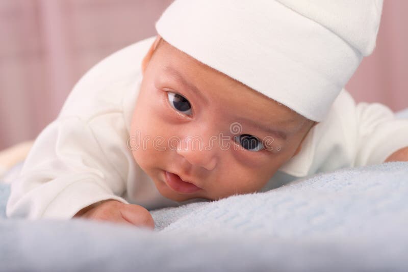 Baby Kid on the Mild Surface Closeup Portrait Stock Photo - Image of ...