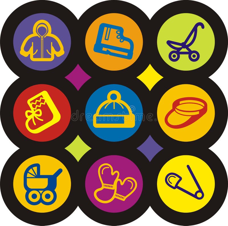 Baby and Kids Icon Series stock vector. Illustration of bath - 1956096