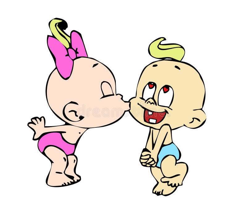 Baby Kiss stock illustration. Illustration of love, babies - 9864525