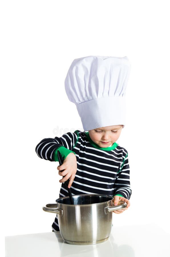 Baby kitchen chef cook stock image. Image of isolated - 24159109