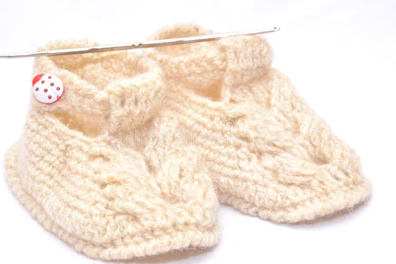 Baby knitted booties. stock image. Image of sales, childhood - 62555253