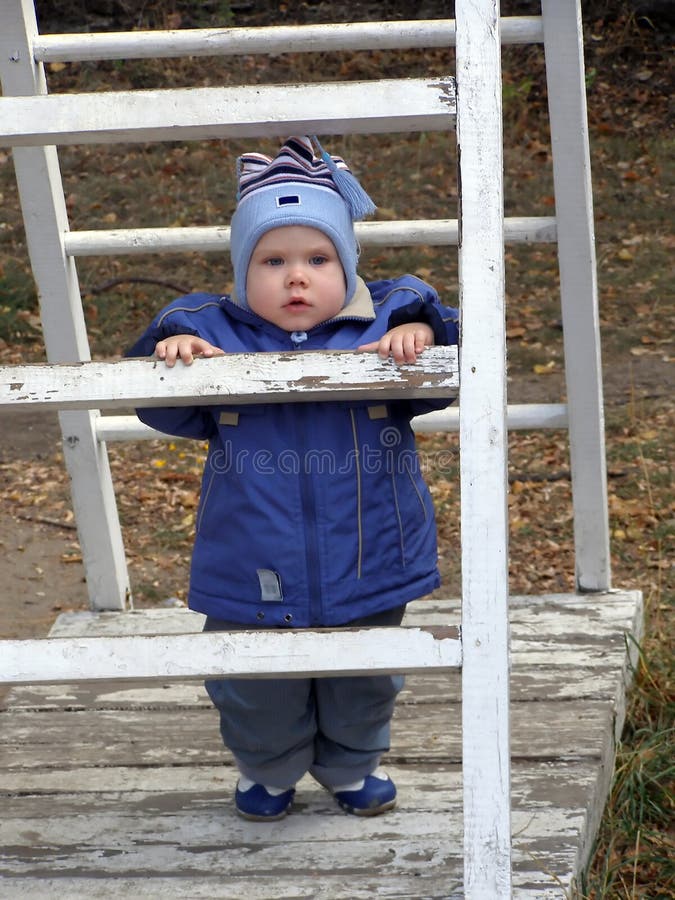 Baby on a ladder stock photo. Image of babies, closeup - 1609628