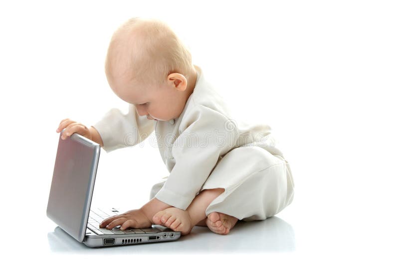 Baby boy shopping on-line stock image. Image of laptop - 10345503