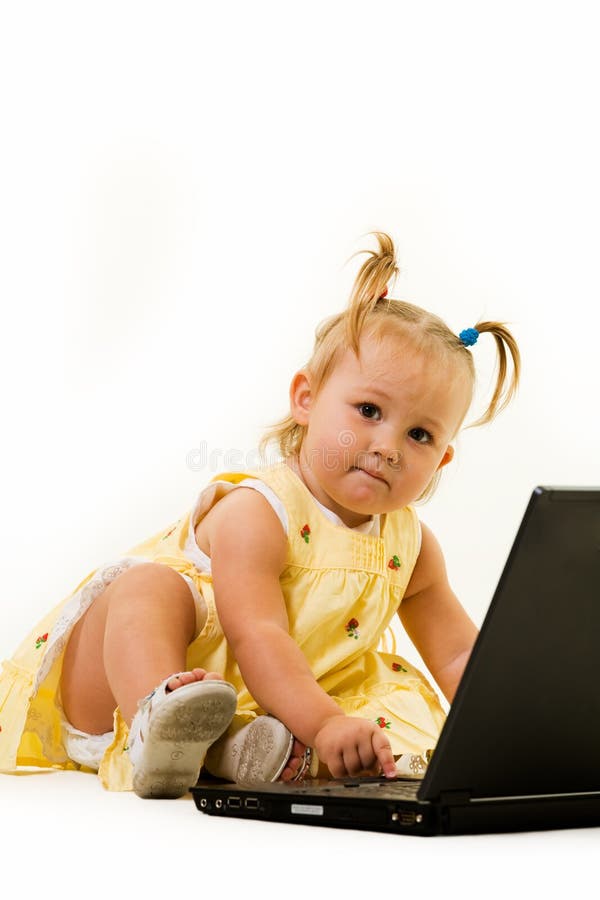 Baby computer genious stock image. Image of learn, toddler - 3607563