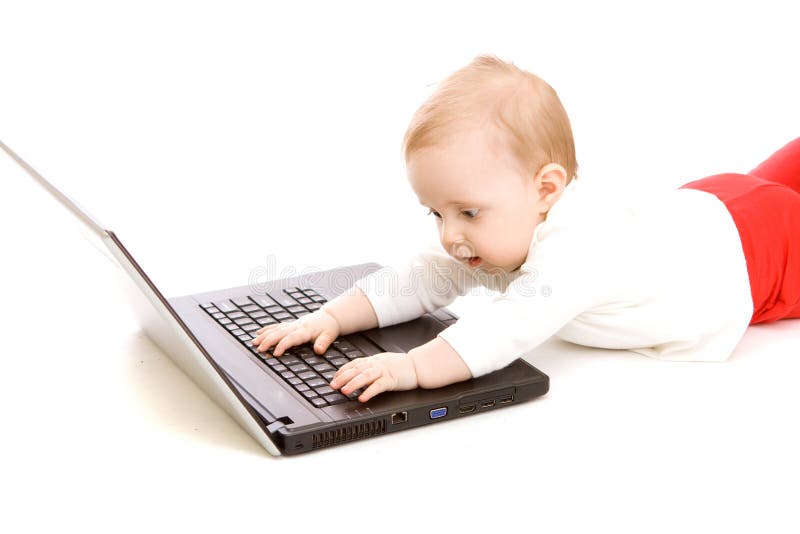 Baby At A Computer Picture. Image: 2266812