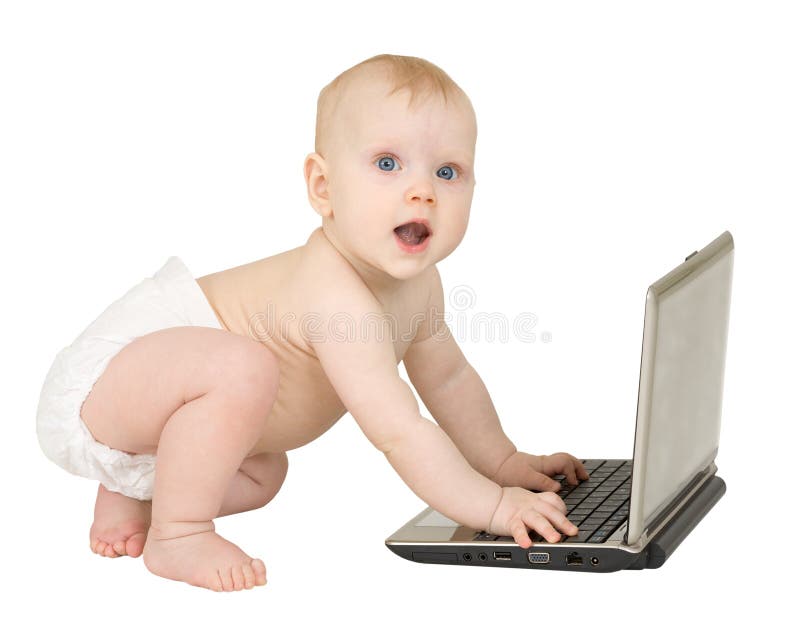 Baby computer genious stock image. Image of learn, toddler - 3607563