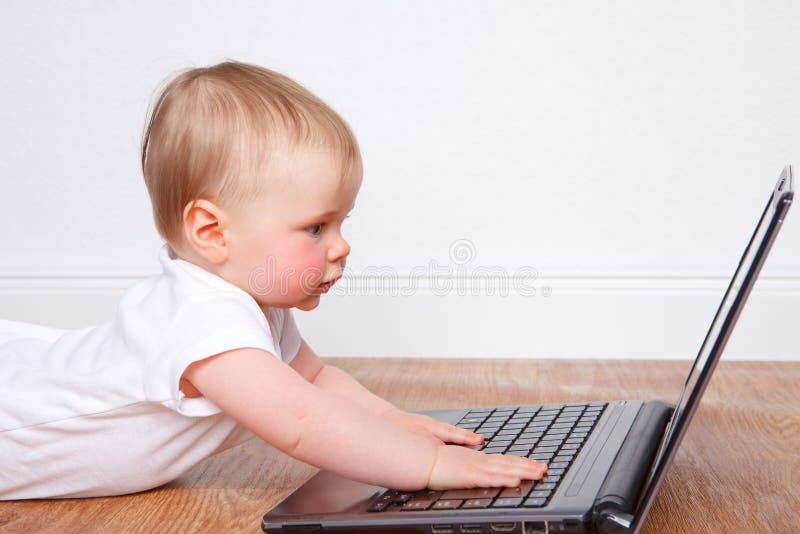 Baby laptop stock photo. Image of notebook, network, communication ...
