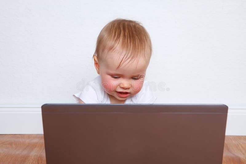 Baby laptop stock image. Image of concept, business, newborn - 72351631