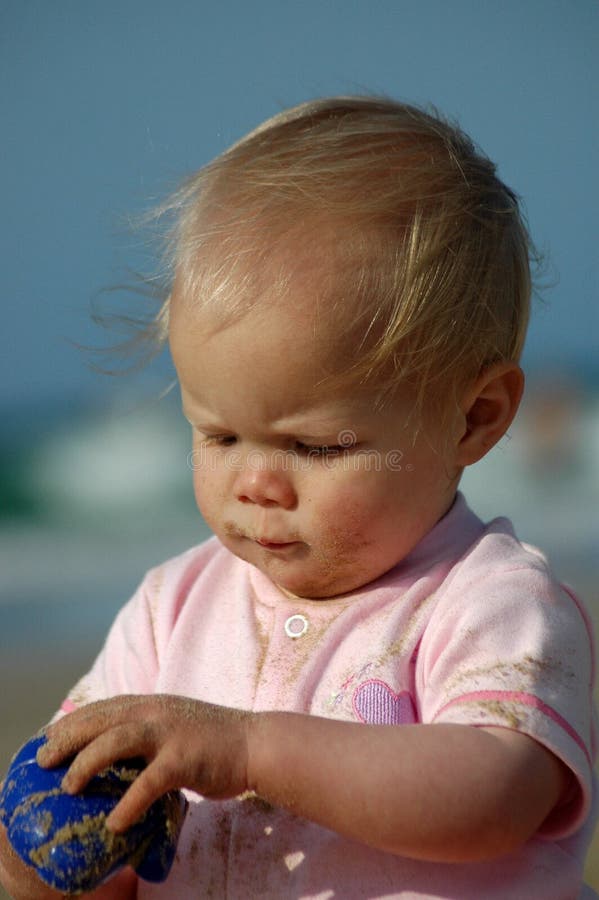 Baby learning by doing stock image. Image of girl, hand - 3320973