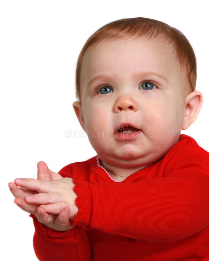 Baby Learning To Clap Her Hands Stock Image - Image of holding ...