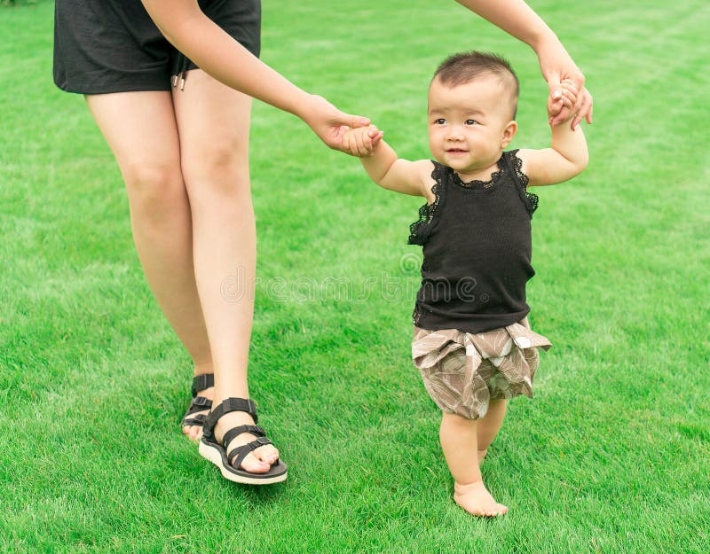 Baby learning walking stock image. Image of infant, little - 97928531